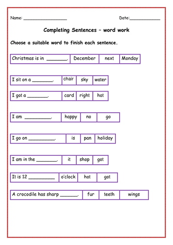 Reading comprehension, sentence & word work - PowerPoint Presentation ...