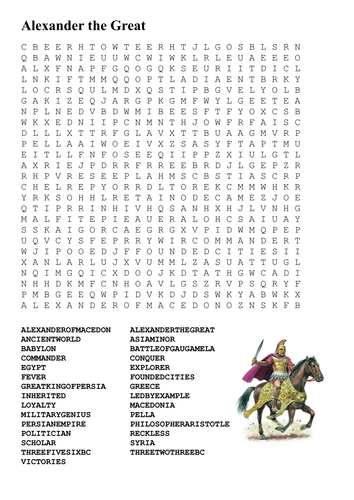 Alexander the Great Word Search by sfy773 - UK Teaching Resources - TES