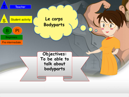 French Body part (lesson + Booklet) / Les parties du corps en francais ...