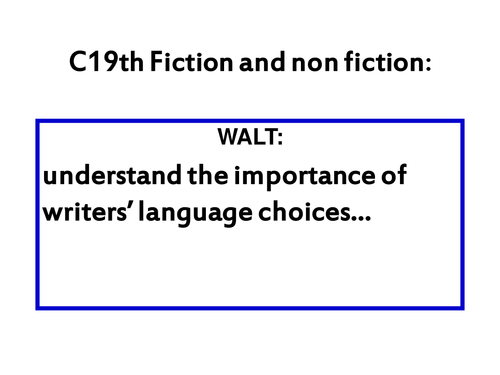 19th Century writing: preparation for new G.C.S.E. | Teaching Resources