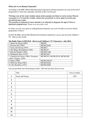 Maths KS2 Read Roman Numerals - presentation and lots of activities ... Maths KS2 Read Roman Numerals - presentation and lots of activities ...