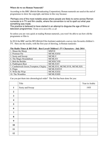 Maths KS2 Read Roman Numerals - presentation and lots of activities ... Maths KS2 Read Roman Numerals - presentation and lots of activities ...