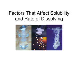 Factors Affecting Solubility | Teaching Resources