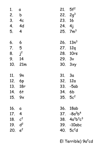 Algebra (Level 4 - 7) | Teaching Resources