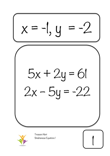 Simultaneous Equations (Level 7 +) | Teaching Resources
