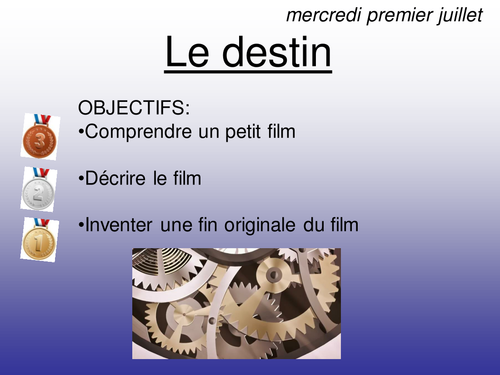 Short film study Year 7 "Destiny" French daily routine | Teaching Resources