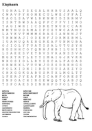 Elephants Word Search and Color | Teaching Resources