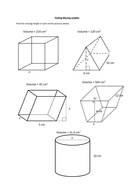 Finding missing lengths from volumes | Teaching Resources