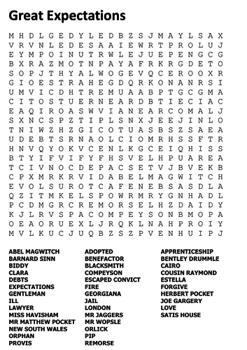Great Expectations Word Search | Teaching Resources