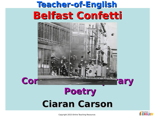 Belfast Confetti (Ciaran Carson) | Teaching Resources