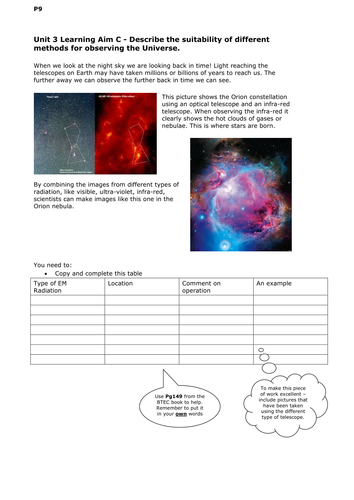 BTEC Level 2 (Principles) Unit 3: Energy and Our Universe | Teaching ...