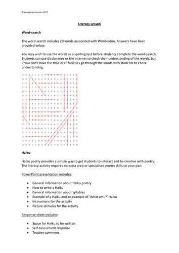 Tennis – Wimbledon themed literacy and numeracy activities | Teaching ...