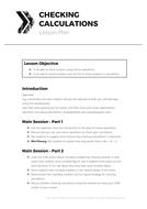 Checking Calculations - Complete Lesson | Teaching Resources