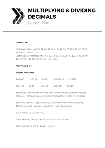 Multiplication & Division of Decimals - Complete Lesson | Teaching ...