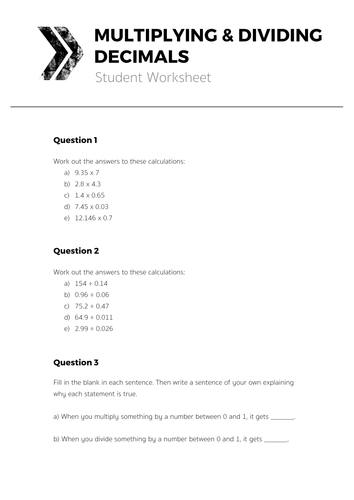 Multiplication & Division of Decimals - Complete Lesson | Teaching ...