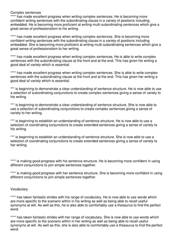 Reports- Bank of comments upper KS2 | Teaching Resources