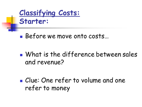 Profit, Costs, Revenue, Sales | Teaching Resources