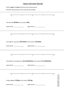 Upper and Lower Bounds by Skillsheets - UK Teaching Resources - TES