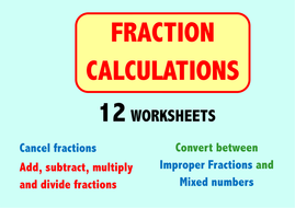 Fraction Calculations by Skillsheets | Teaching Resources