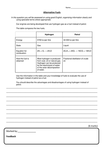 56 AQA Chemistry 6 Mark Questions With Mark Schemes | Teaching Resources 56 AQA Chemistry 6 Mark Questions With Mark Schemes | Teaching Resources