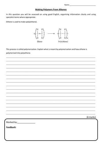 56 AQA Chemistry 6 Mark Questions With Mark Schemes | Teaching Resources 56 AQA Chemistry 6 Mark Questions With Mark Schemes | Teaching Resources