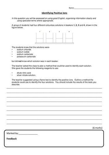 56 AQA Chemistry 6 Mark Questions With Mark Schemes | Teaching Resources 56 AQA Chemistry 6 Mark Questions With Mark Schemes | Teaching Resources