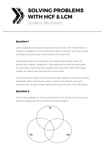 Solving Problems with HCF & LCM by tomotoole - Teaching Resources - TES