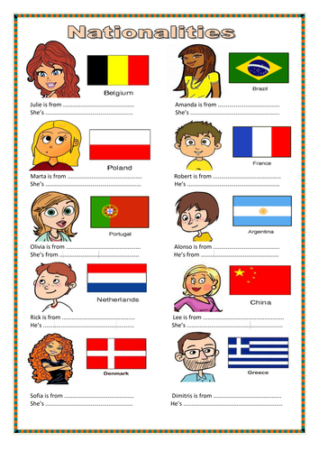 Nationalities. | Teaching Resources