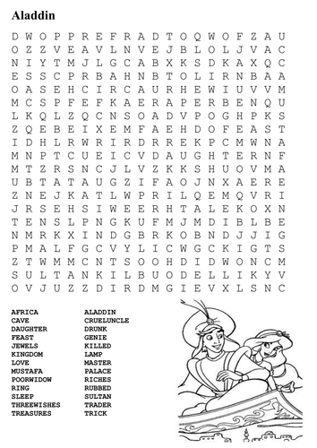 Aladdin Word Search | Teaching Resources
