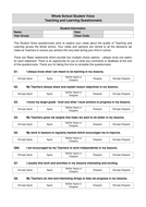 Student Voice Teaching and Learning Questionnaire - Whole School ...