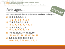 Averages - several lessons | Teaching Resources