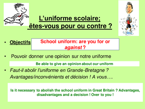 L'uniforme scolaire - pour ou contre? | Teaching Resources