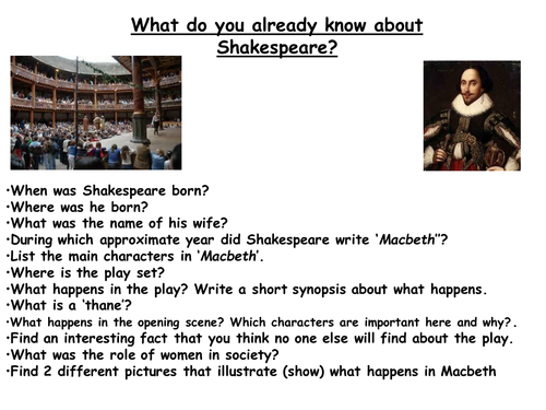 KS3 Macbeth resource pack | Teaching Resources