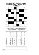 CROSS MULTIPLICATIONS PUZZLES | Teaching Resources