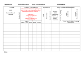 Student Class Transfer Transition Forms | Teaching Resources