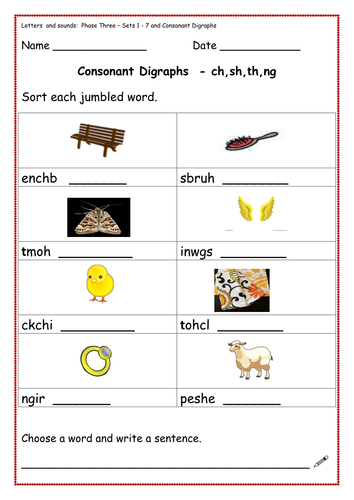 Phase 3: Phonics, Consonant Digraphs/Vowel digraphs/trigraphs ...