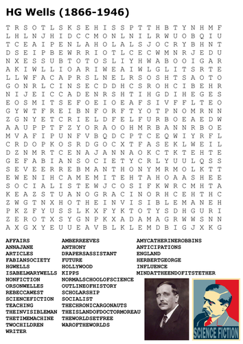 HG Wells Word Search | Teaching Resources