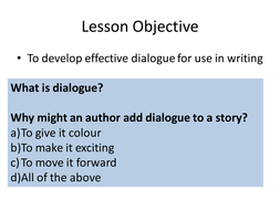 KS3 Using Dialogue in Writing | Teaching Resources