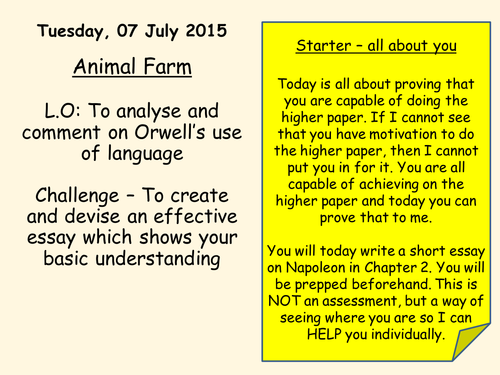 GCSE English Animal Farm George Orwell Unit | Teaching Resources