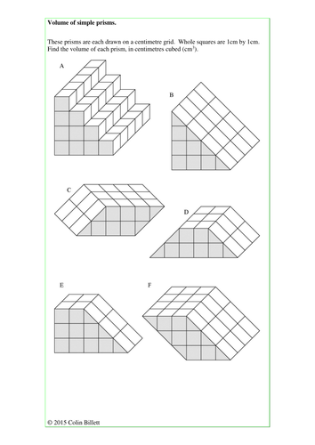Maths KS3 or KS4 revision. Volume of prisms, with a recap of area ...