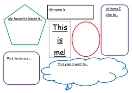 This is me worksheet | Teaching Resources