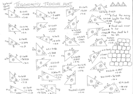 Trigonometry Treasure Hunt Finding Missing Sides | Teaching Resources