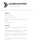 Algebra Notation - Complete Lesson | Teaching Resources