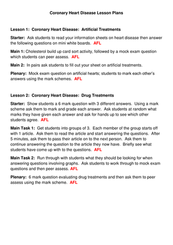 New AQA 2016 GCSE Science Spec CHD Lessons | Teaching Resources