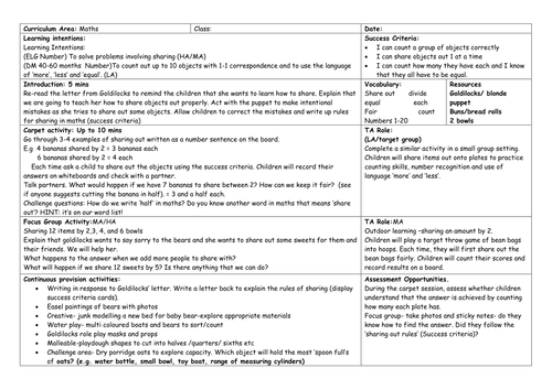 Outstanding lesson plan- maths: sharing and halving | Teaching Resources