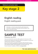 2016 Sample Key Stage 2 Reading Tests | Teaching Resources