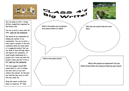Big Write Prompt / Talk Sheets by alarter - UK Teaching Resources - TES