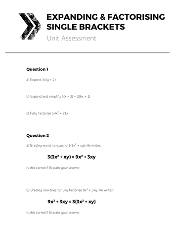 Expanding & Factorising Single Brackets - Complete Unit of Work ...