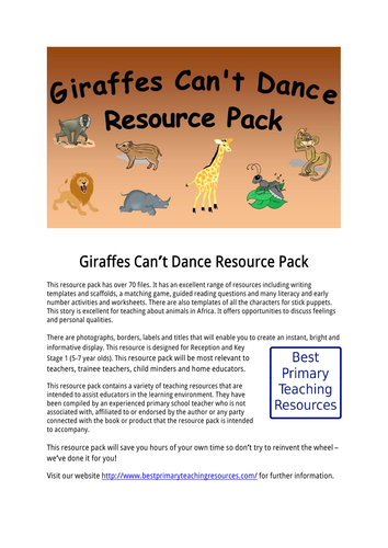 Giraffes Can't Dance Resource Pack | Teaching Resources