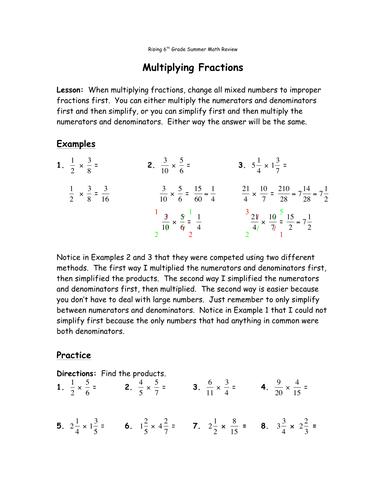 Summer Math Packet: Rising 6th Grade | Teaching Resources
